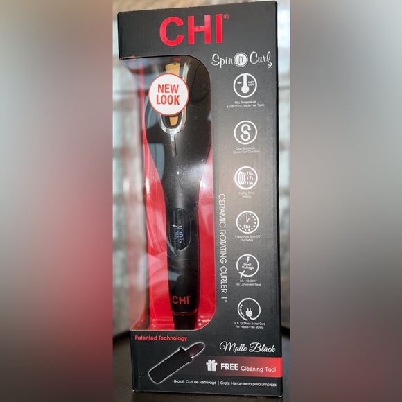 Chi | Hair | Chi Professional Ceramic Rotating Hair Curler Black And ...